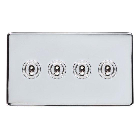 Heritage Brass Studio Polished Chrome 4 Gang 20A Switch with Polished ...