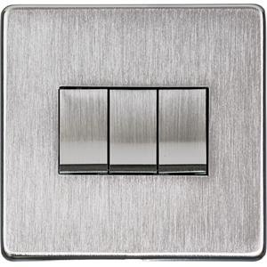 Heritage Brass Studio 3 Gang 10A 2 Way Switch (Y33.220.SC) at Love4Lighting