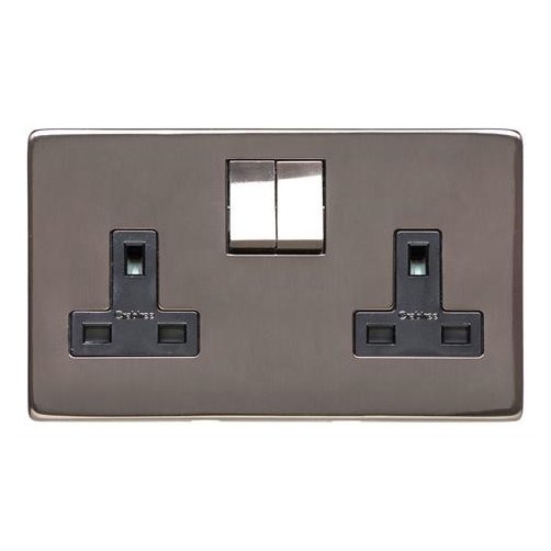Heritage Brass Studio Polished Bronze 13A Double Socket with Polished ...