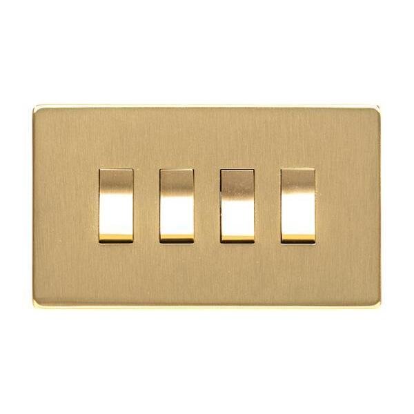 Heritage Brass Studio 4 Gang 10A 2 Way Switch (Y44.230.SB) at Love4Lighting