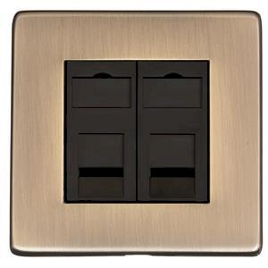 Heritage Brass 2 Gang Master Line Socket (Y91.257.BK-M) at L4L