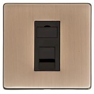 Heritage Brass 1 Gang RJ11 Telephone/Data Sockets(Y91.269.BK-RJ11) L4L