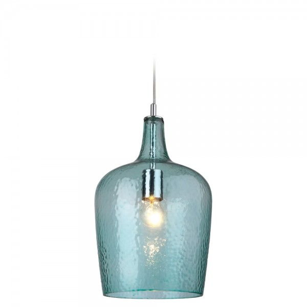 First Light 2301 Glass 1 Light Aqua Finish Dimple Effect Ceiling ...
