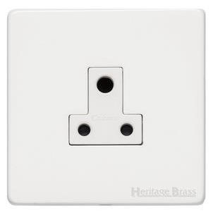 Heritage Brass Vintage Gloss White 5A Round 3 Pin Socket with White ...