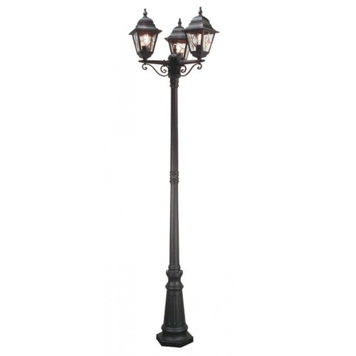 Elstead Lighting Norfolk Black Triple Lamp Post at Love4Lighting