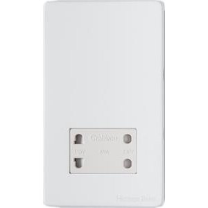 Heritage Brass Vintage Matt White 110/240V Dual Voltage Shaver Socket ...