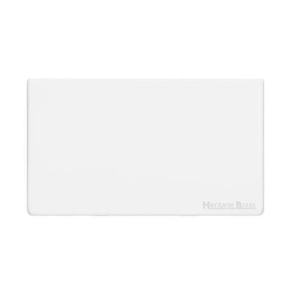 Heritage Brass Vintage Matt White Double Blank Plate (XWH.132) at L4L