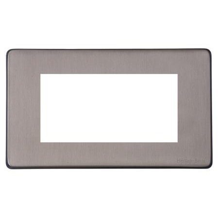 Heritage Brass Vintage Satin Black Nickel 4 Module Euro Plate (PL.X66 ...