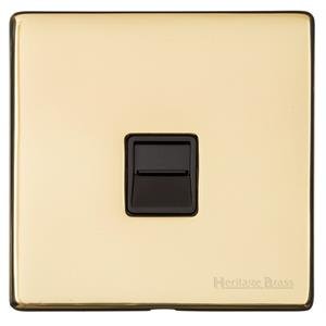 Heritage Brass Vintage Polished Brass 1 Gang Master Telephone Socket ...
