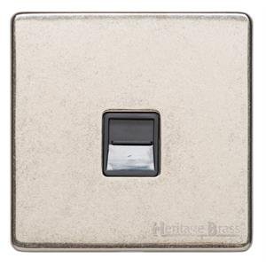 Heritage Brass Vintage Rustic Nickel 1 Gang Master Telephone Socket ...