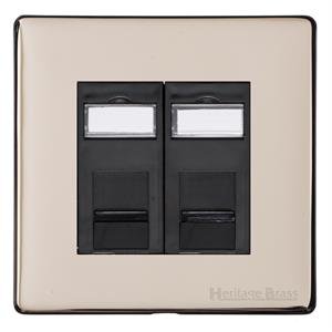 Heritage Brass Vintage Satin Nickel 2 Gang Master Telephone Socket with ...