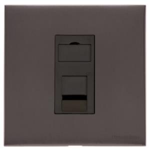 Heritage Brass Windsor Matt Bronze 1 Gang RJ45 Socket with Black ...