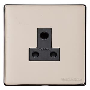 Heritage Brass Vintage Satin Nickel 5A Round 3 Pin Socket with Black ...