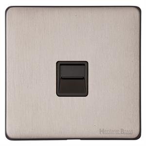 Heritage Brass Vintage Aged Pewter 1 Gang Secondary Telephone Socket ...