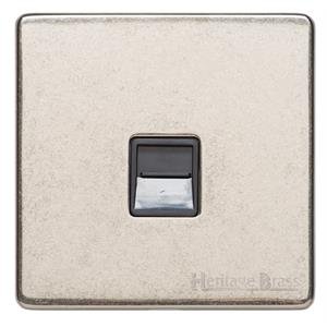 Heritage Brass Vintage Rustic Nickel 1 Gang Secondary Telephone Socket ...