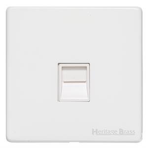 Heritage Brass Vintage Matt White 1 Gang Secondary Telephone Socket ...