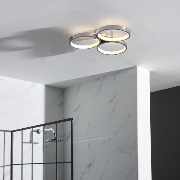 Buy the Endon Lighting 96473 Radius 3lt semi flush Bathroom Light today!