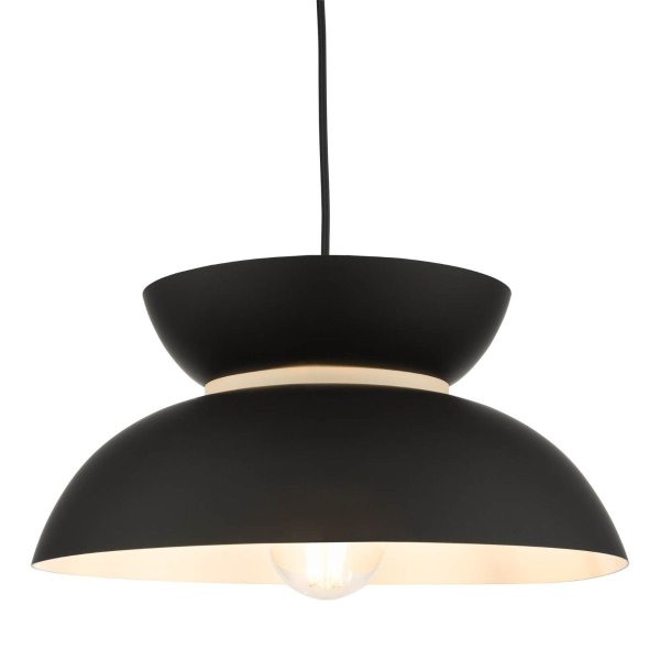 Dar Lighting LAR0122 Larina Pendant Matt Black White | L4L