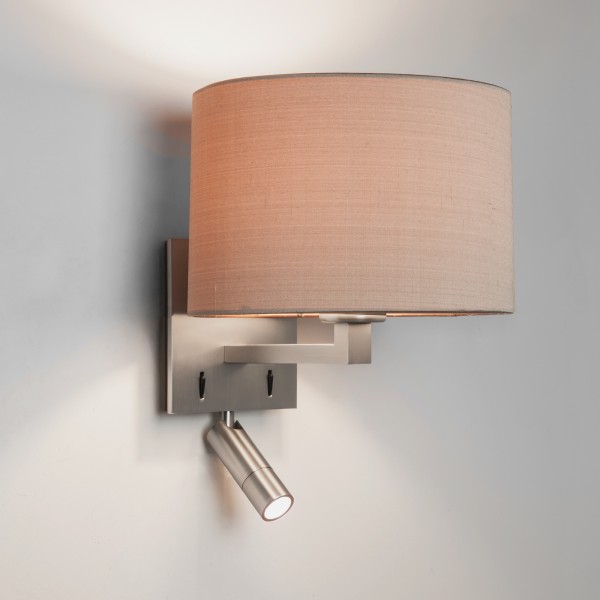 Astro Azumi Reader Matt Nickel Wall Light with LED Reading Light | L4L