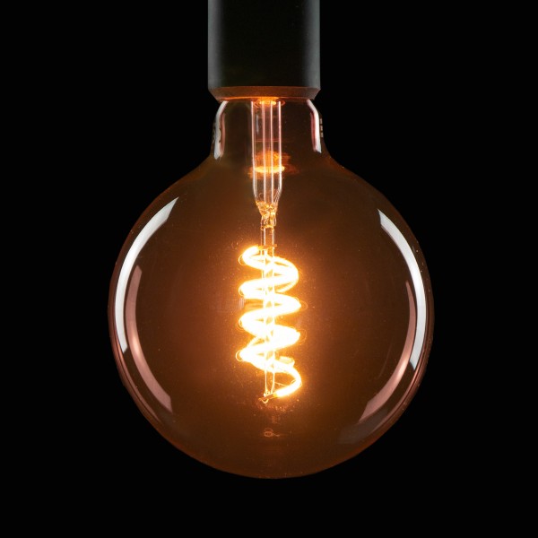 Segula Design Line 6W 2000K Dimmable E27 Smokey Pink Globe 125 LED Bulb ...