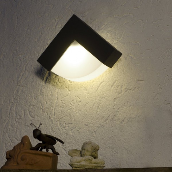 Lutec Lighting Geometry 2014 90 Degree Graphite Wall Light at Love4Lighting