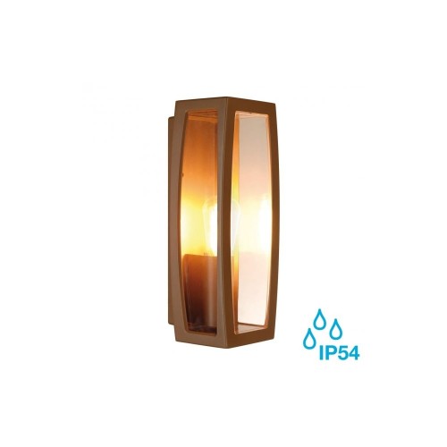 SLV 230657 Rust Meridian Box E27 Outdoor Wall Light at Love4Lighting