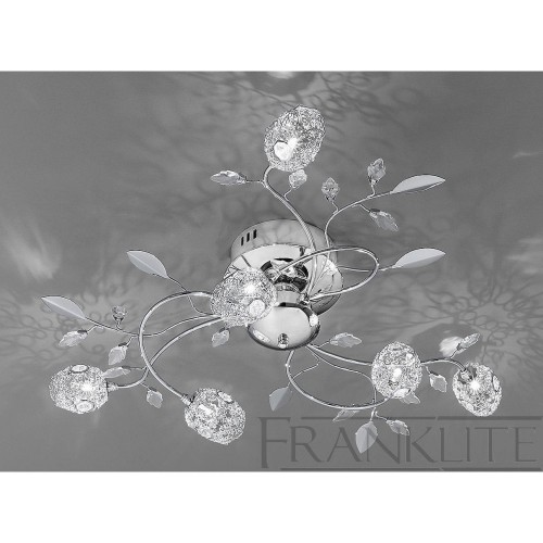 Franklite Fl2210 6 Nebula Chrome 6 Light Flush Ceiling Light Love4lighting