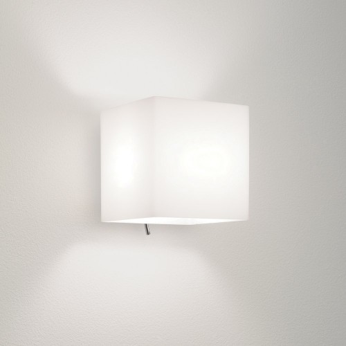 Astro Luga Switched Painted Silver and White Glass Wall Light (0930) | L4L