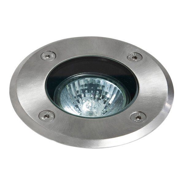 Astro Gramos Round Brushed Stainless Steel Outdoor Ground Light ...