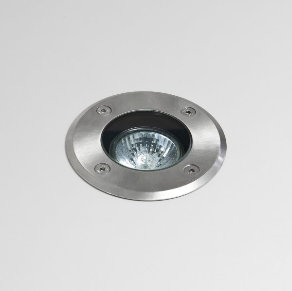 Astro Gramos Round Brushed Stainless Steel Outdoor Ground Light ...